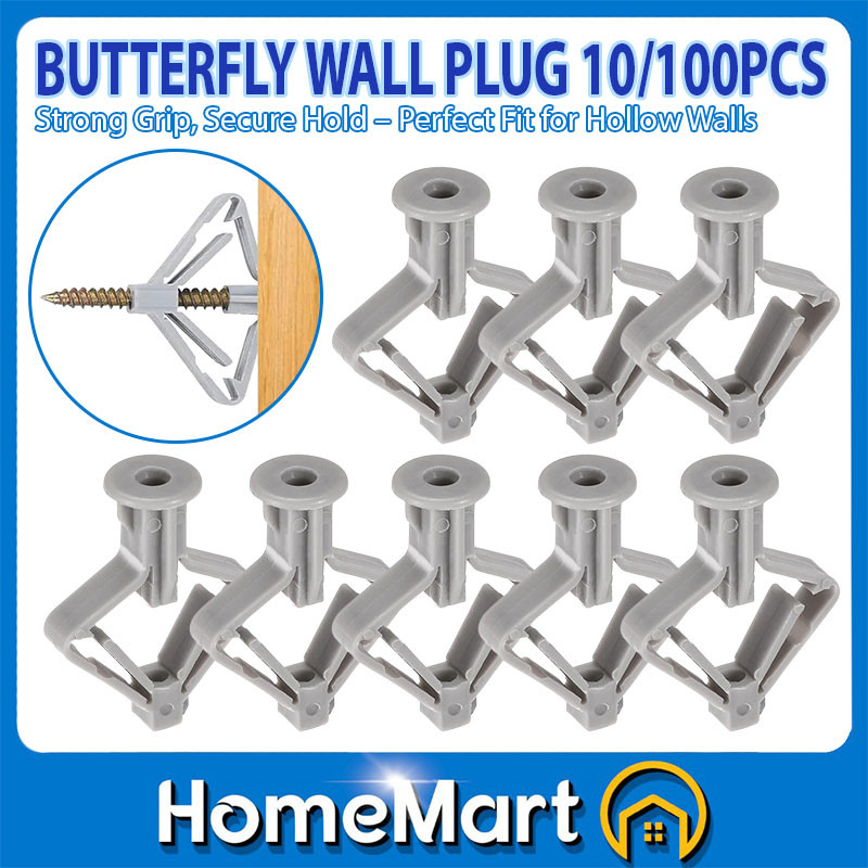 10/100PCS Partition Wall Plug PVC Butterfly Wall Plug Plug Partition ...