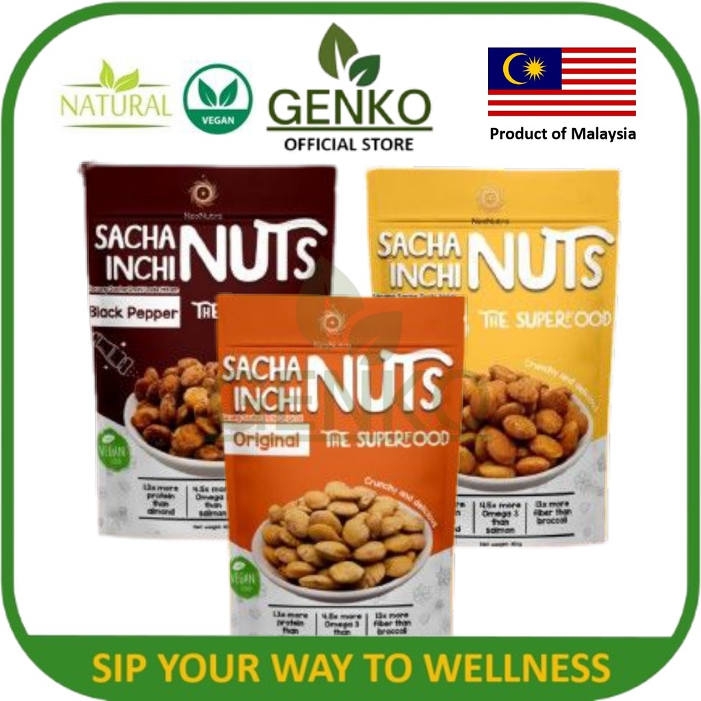 NEONUTRA Healthy Roasted Sacha Inchi Nuts -Honey/Black Pepper/Original ...