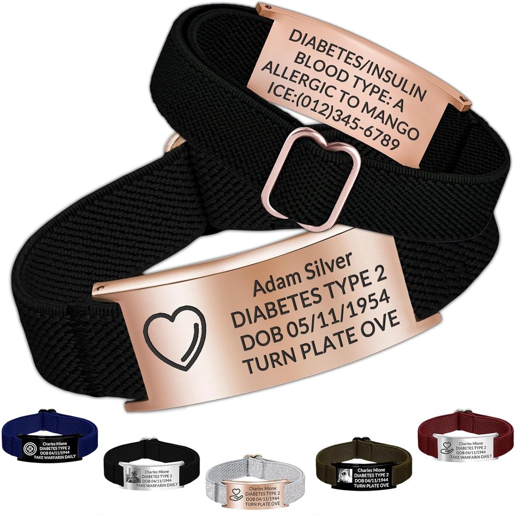 Custom Medical Alert Bracelet, Custom Emergency Identification Bracelet ...