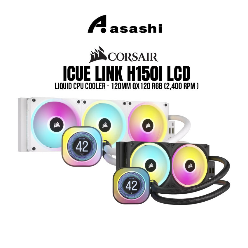 Corsair iCUE LINK H150i LCD AIO 360mm | H100i LCD AIO 240mm Liquid CPU ...