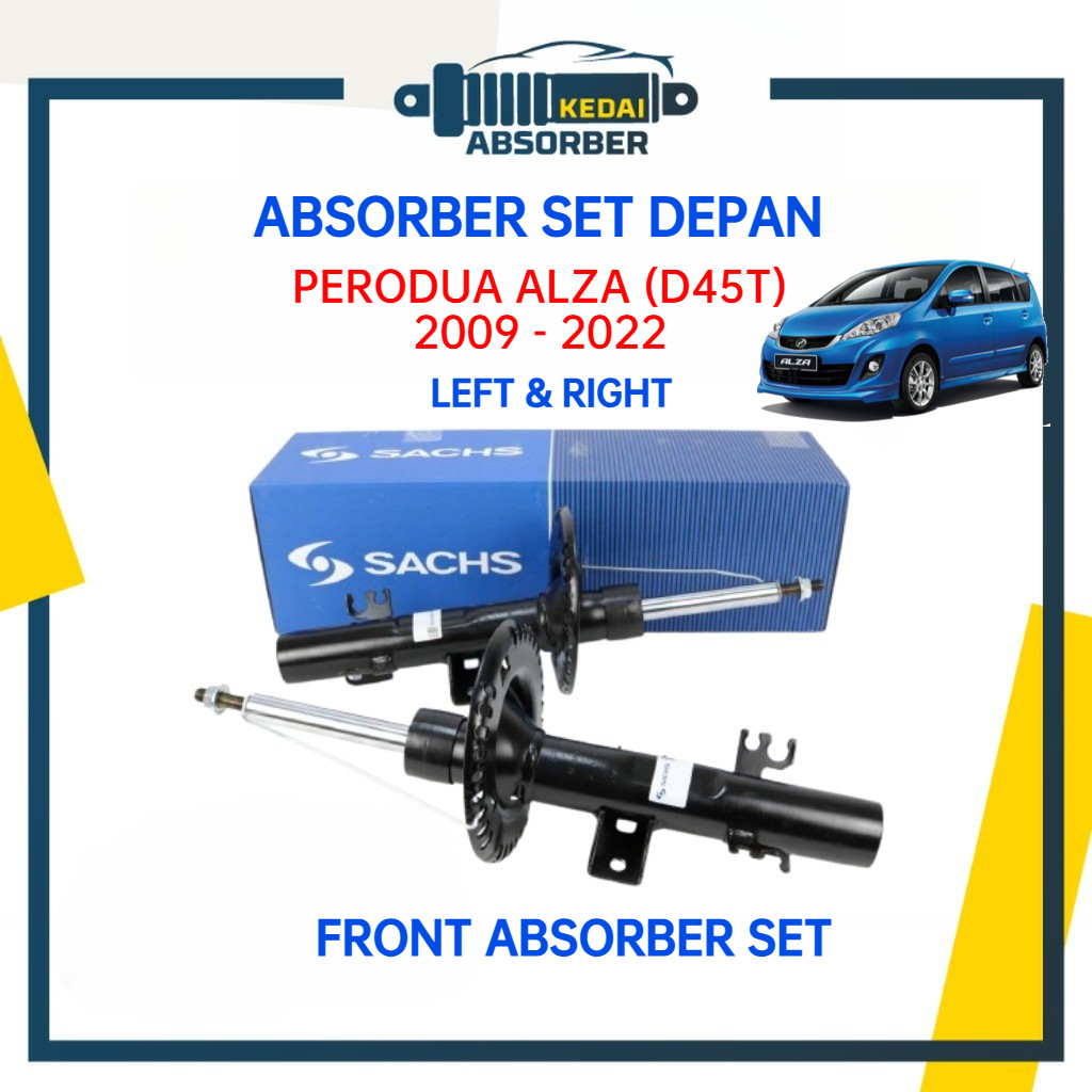 PERODUA ALZA D46T 2009-2022 ZF SACHS GAS SHOCK ABSORBER SET (DEPAN / LEFT & RIGHT / 1 SET ...