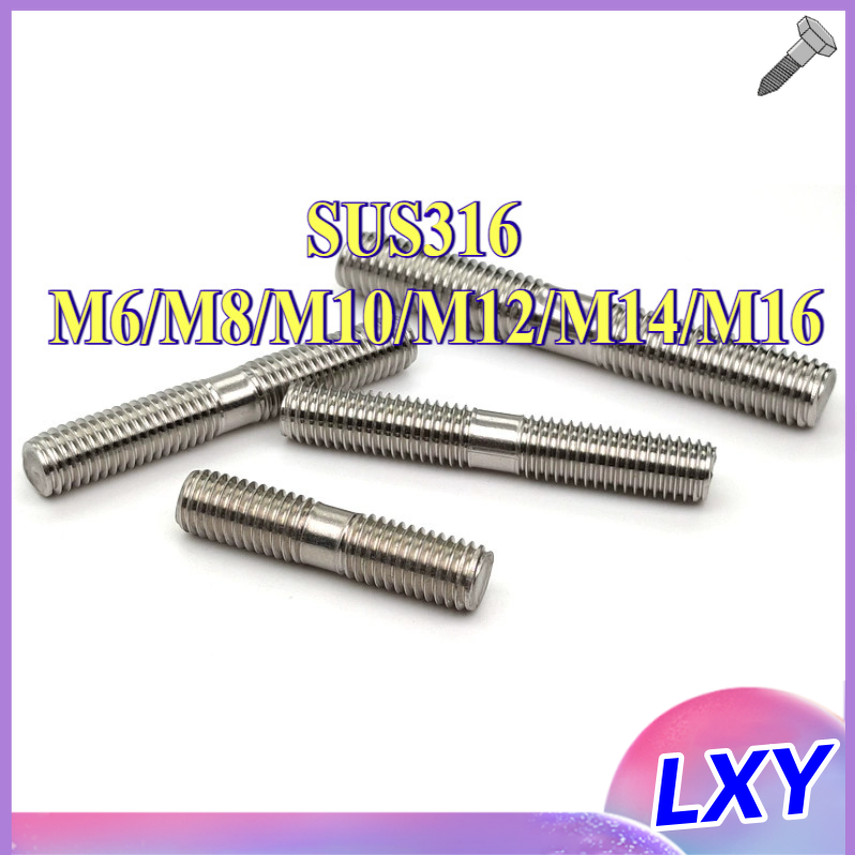 316 stainless steel double-ended screw rod, two-ended tooth headless ...