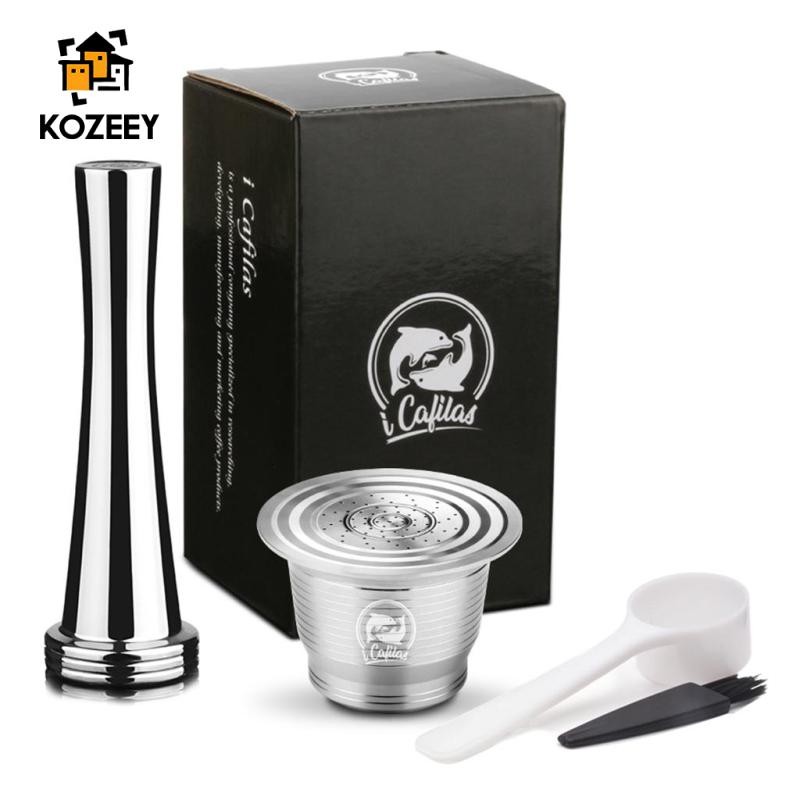 KOZEEY Refillable Coffee Capsule Filter Pod Replacement with Spoon for ...
