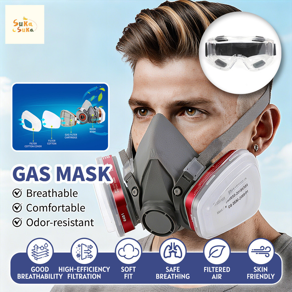 18-in-1 Gas Dust Mask Toxic Vapor Filter Respirator Spray paint ...