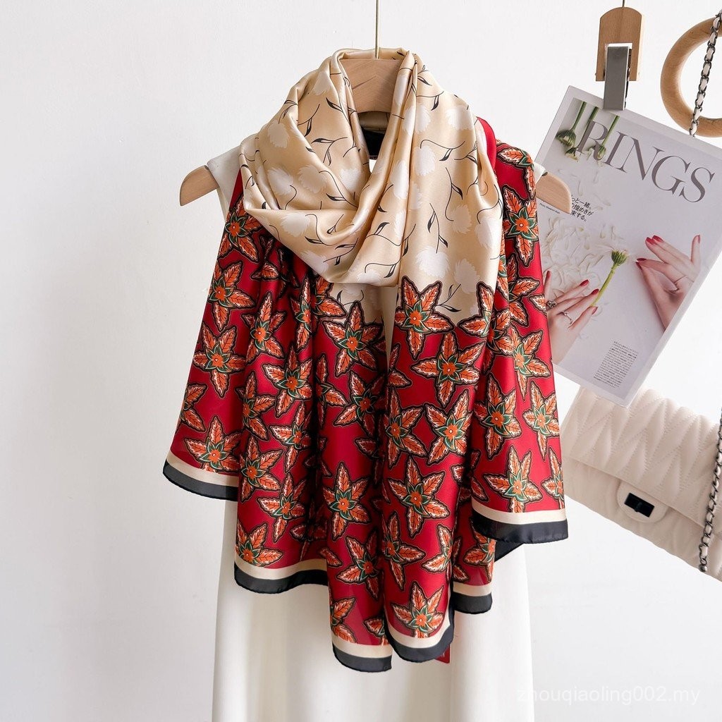 Classy Elegant Ladies Silk scarf Long Style Regent Brocade scarf Large ...