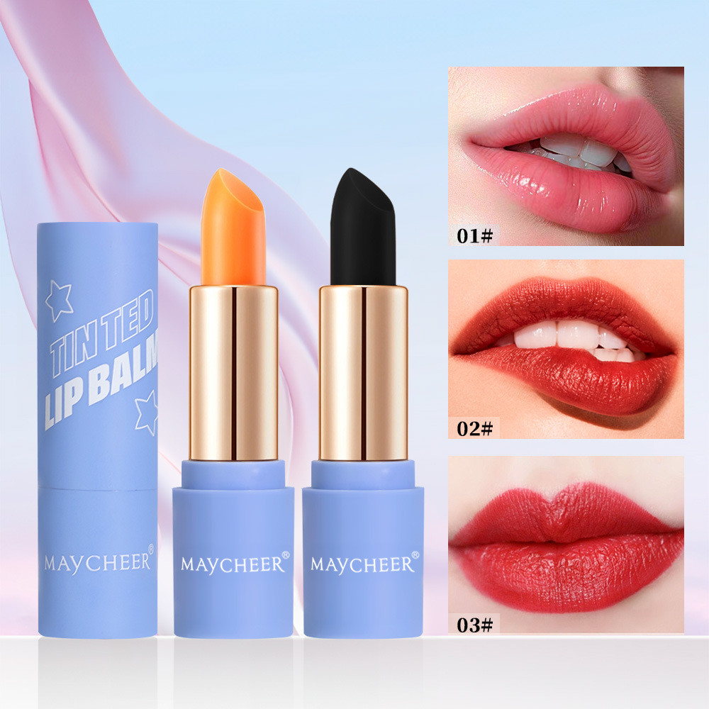MAYCHEER Gincu Berubah Warna Balsem Bibir Hitam Melembapkan Bibir ...