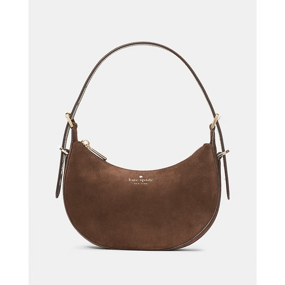 [INCOMING ETA 30 DAYS] Nova Suede Small Crescent Shoulder Bag in Hot Fudge (KM693) | Shopee Malaysia