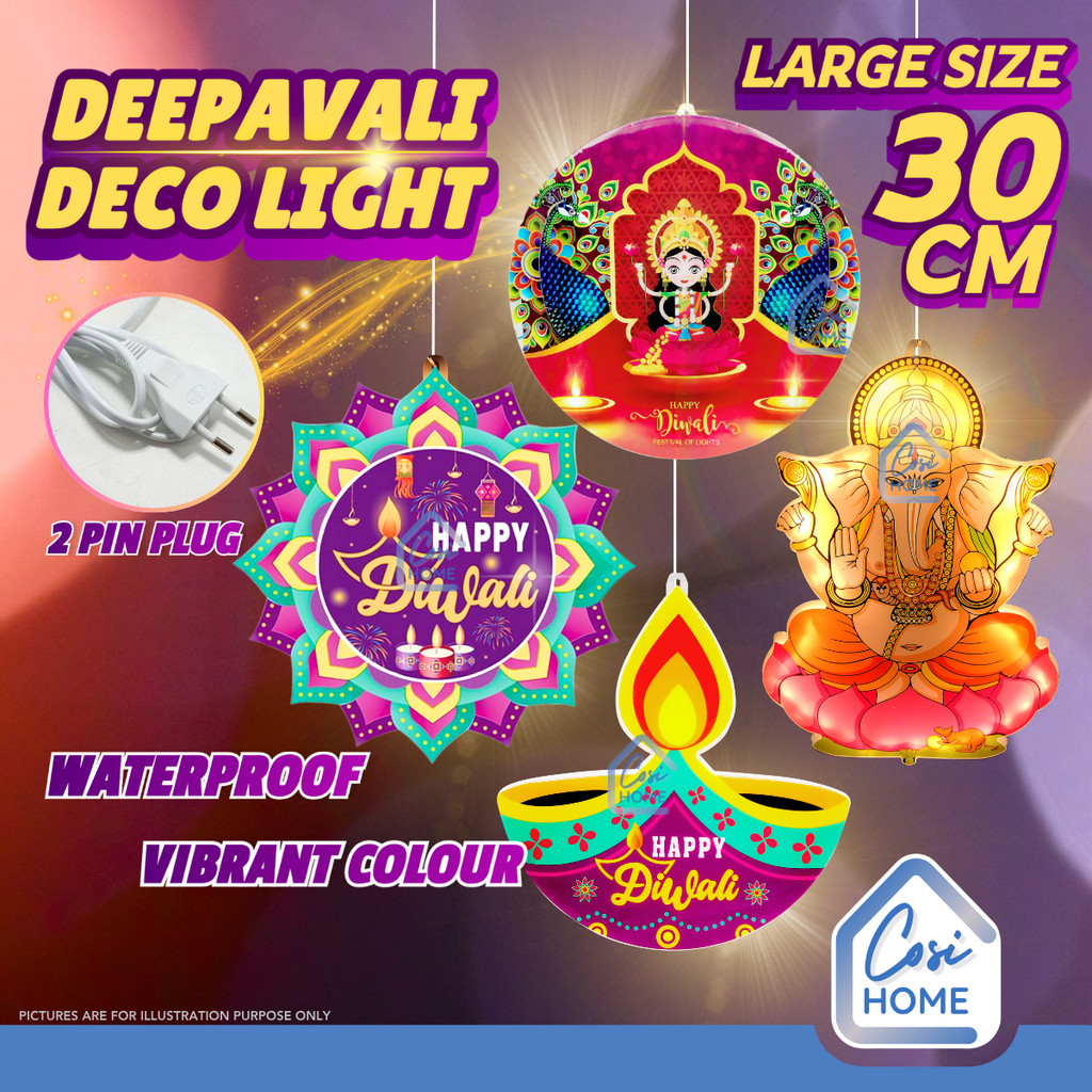 30CM Big Deepavali Hanging Light for Home Hotel Decor Diwali Lamp Diya ...