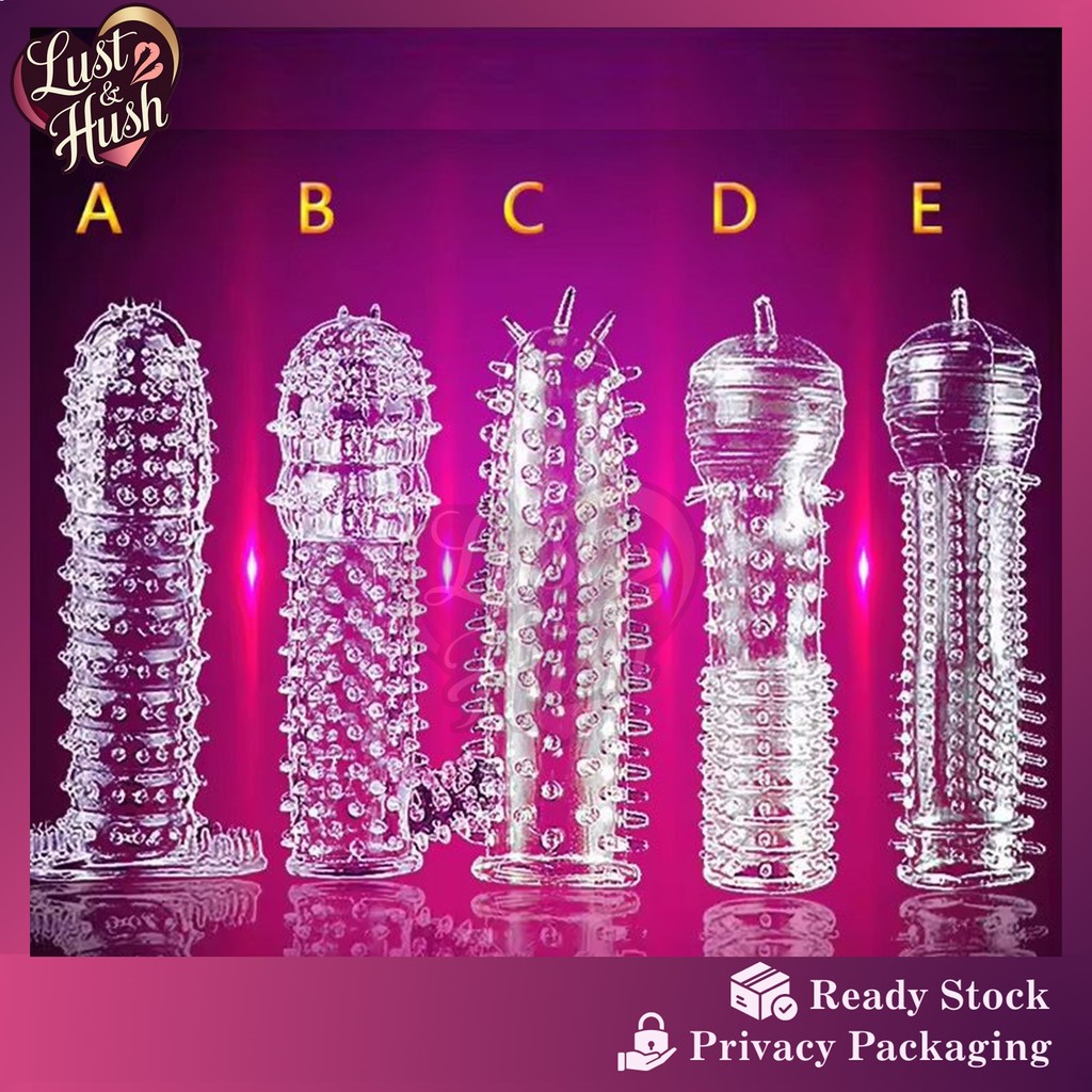 [Lust & Hush] Crystal Spike Reusable Condom Hot Penis Silicone Sleeve ...