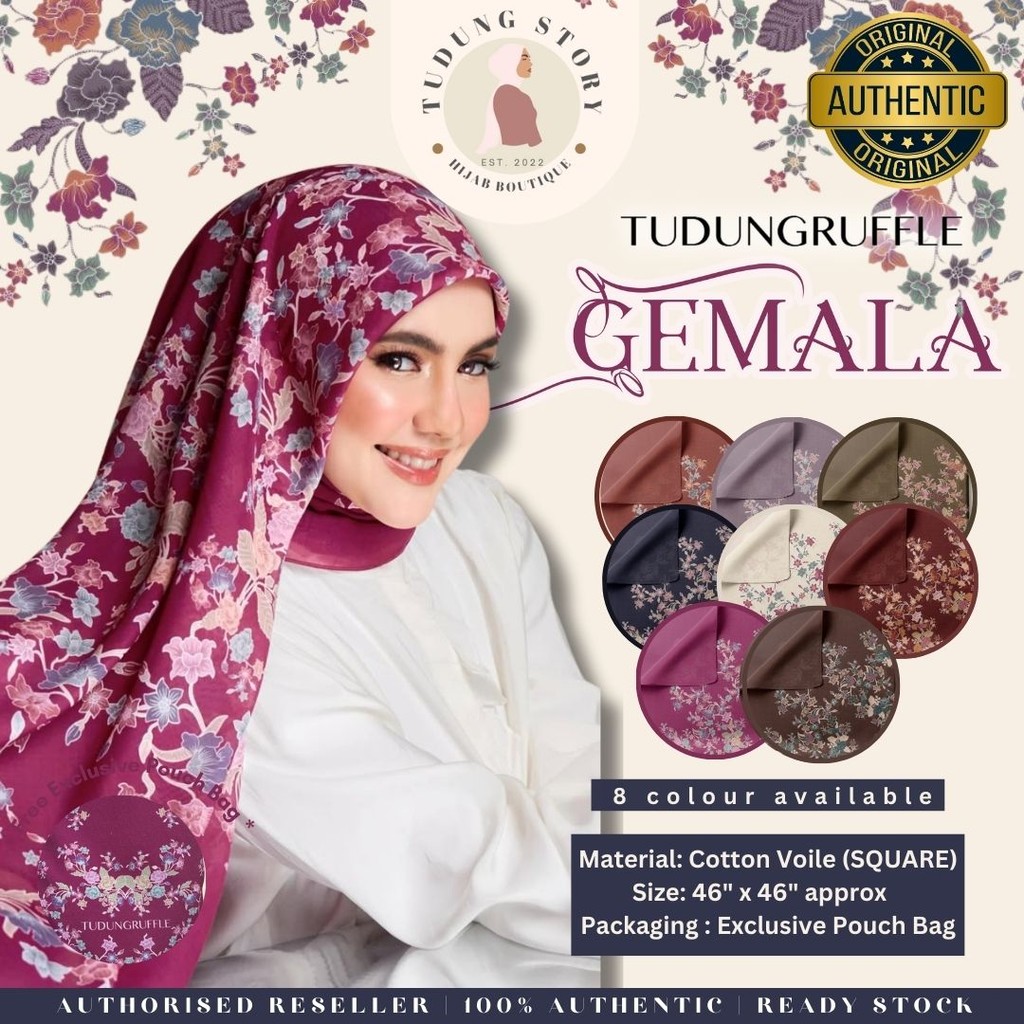 [ TR GEMALA ] Tudung Bawal Premium Cotton Voile by Tudung Ruffle + Free ...