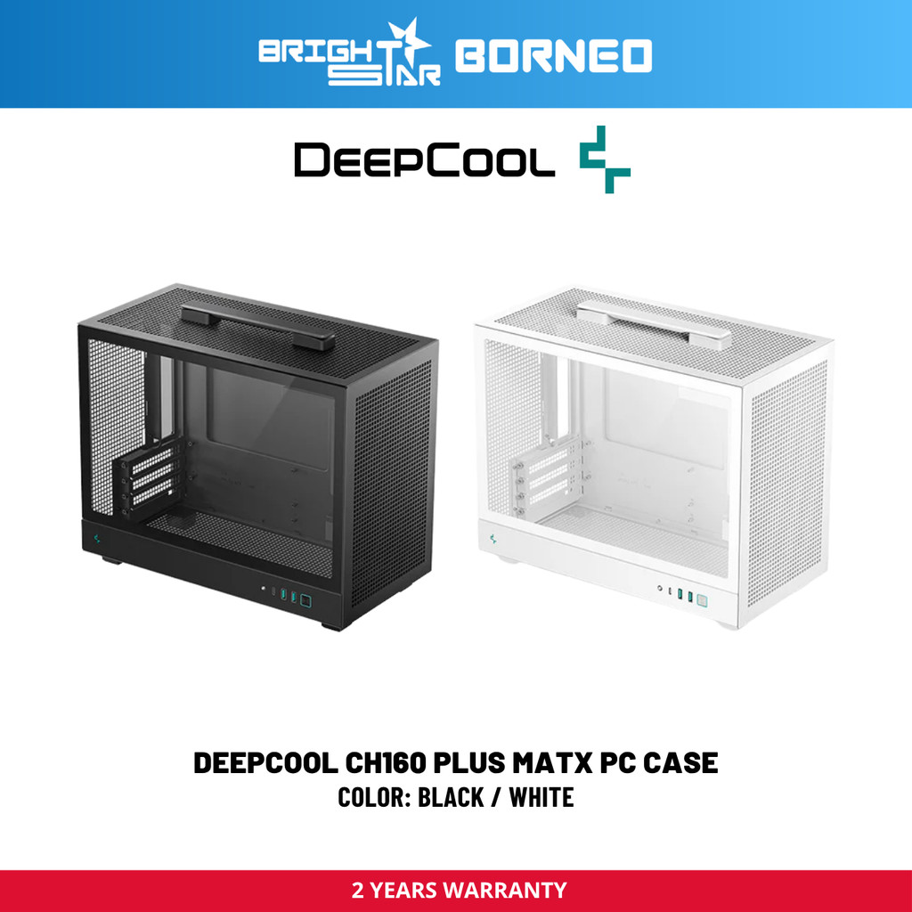 DEEPCOOL CH160 Plus MATX Pc Case - Black / White | Shopee Malaysia
