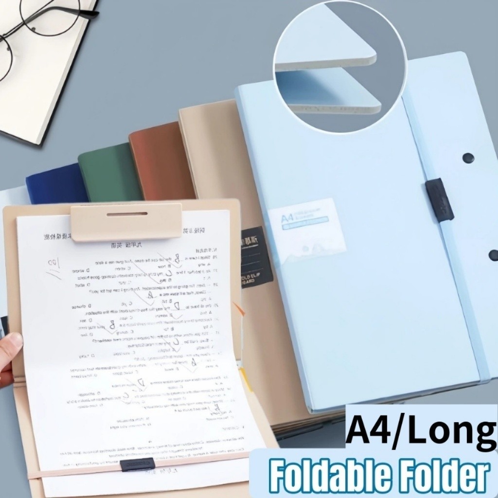 A4/Long Foldable Clipboard File Folder Paper Organizers Low Profile ...