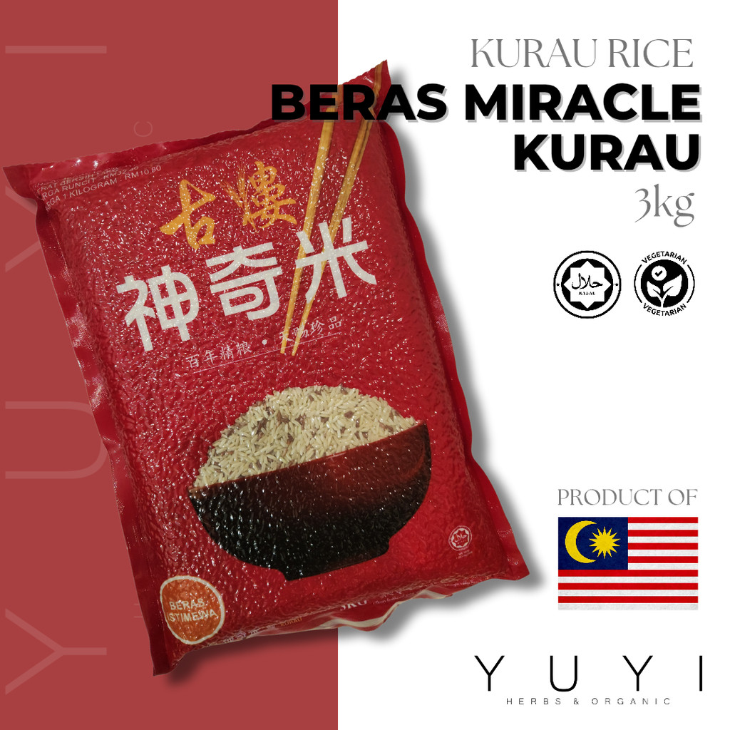 【Kurau Rice】Beras Miracle Kurau - 3kg | Shopee Malaysia