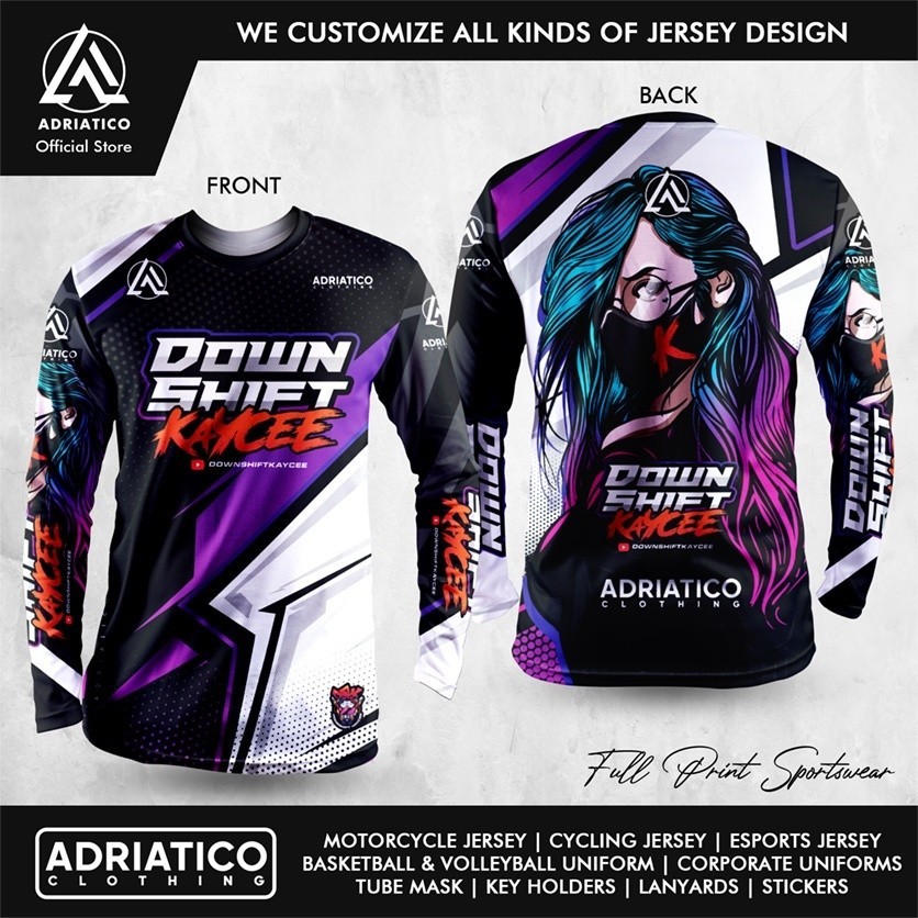 Adriatico x Downshift Kaycee Riding Jersey Long Sleeve and T Shirt | Shopee Malaysia