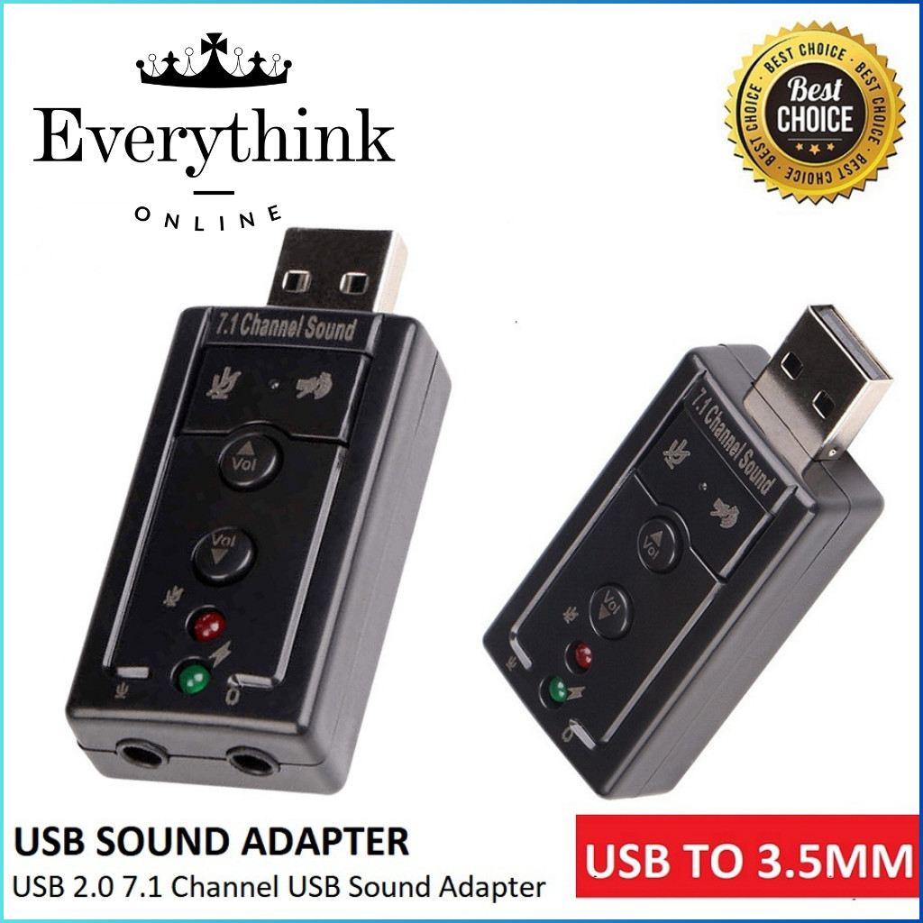 EXTERNAL USB SOUND CARD ADAPTER USB2.0 TO 3.5MM JACK HI-FI MAGIC VOICE ...