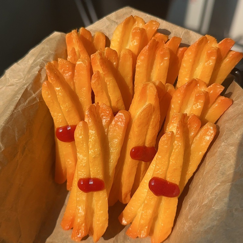 Artificial French Fries Chunks Tomato Sauce Fries Models Fake PVC ...