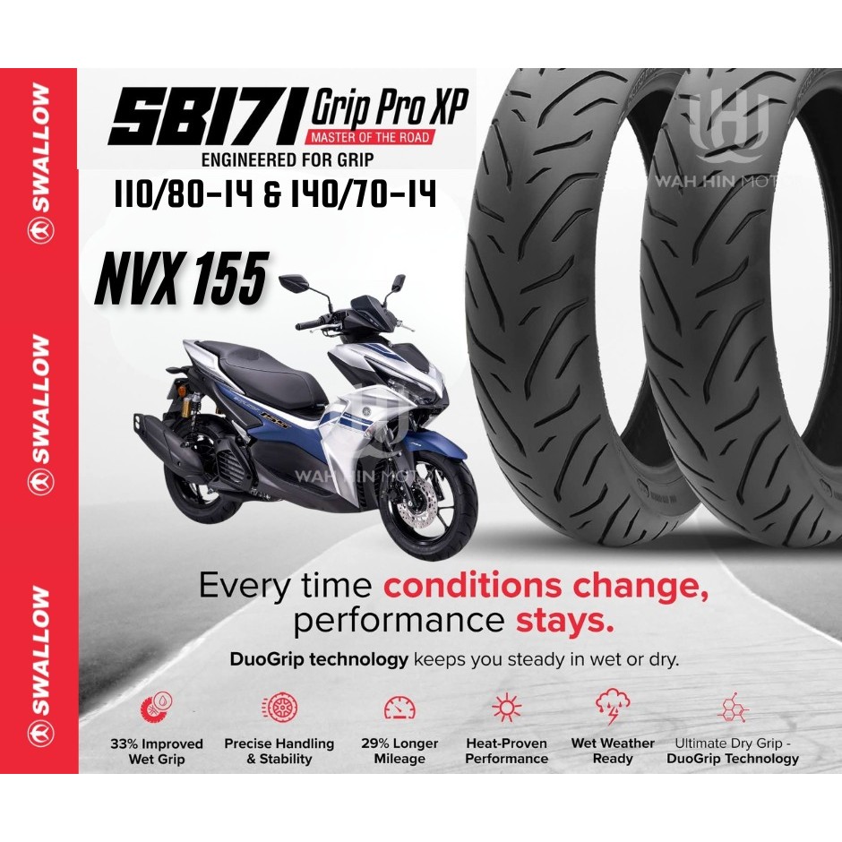 2025 SWALLOW SB171 DUO COMPOUND GRIP PRO XP TYRE SCOOTER EGO GEAR EGO-S ...