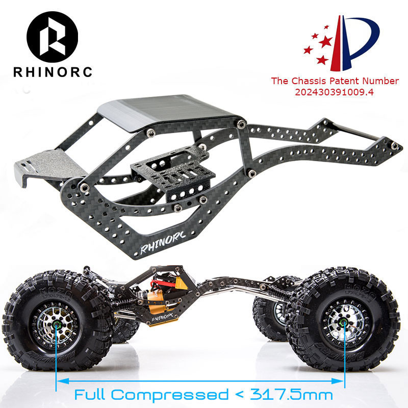 RhinoRC W1 Chassis 317mm 1/10 Shafty Cralwer Rig RC Full Kit WITH Axles ...