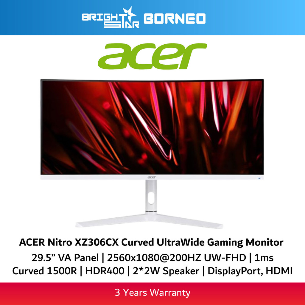 ACER Nitro XZ306CX Curved UltraWide Gaming Monitor | Shopee Malaysia