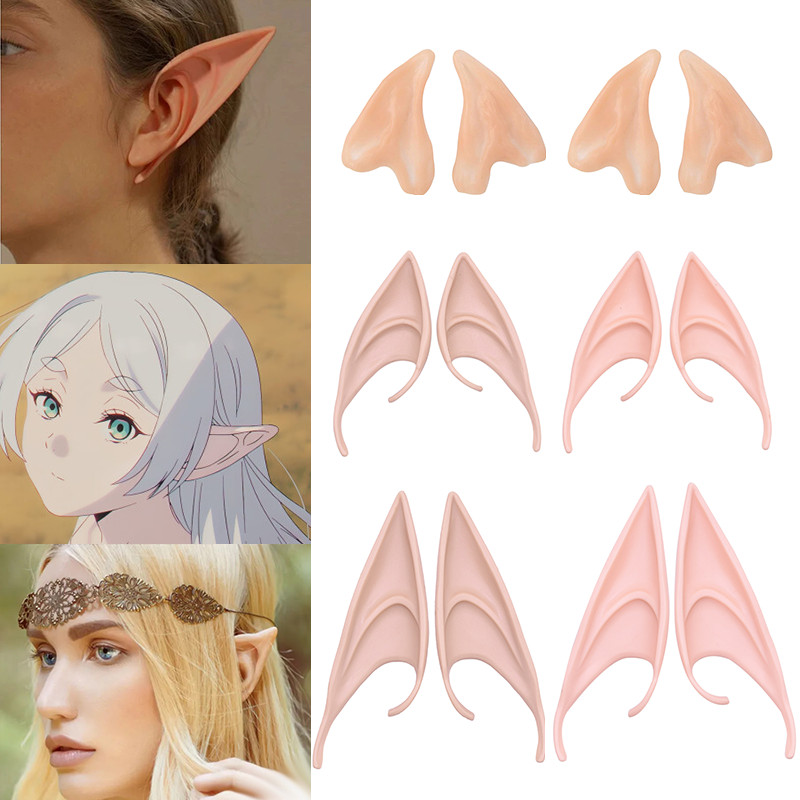 1Pair Elven Elf Ears High Simulation False Ears Props Fairy Angel Dress ...