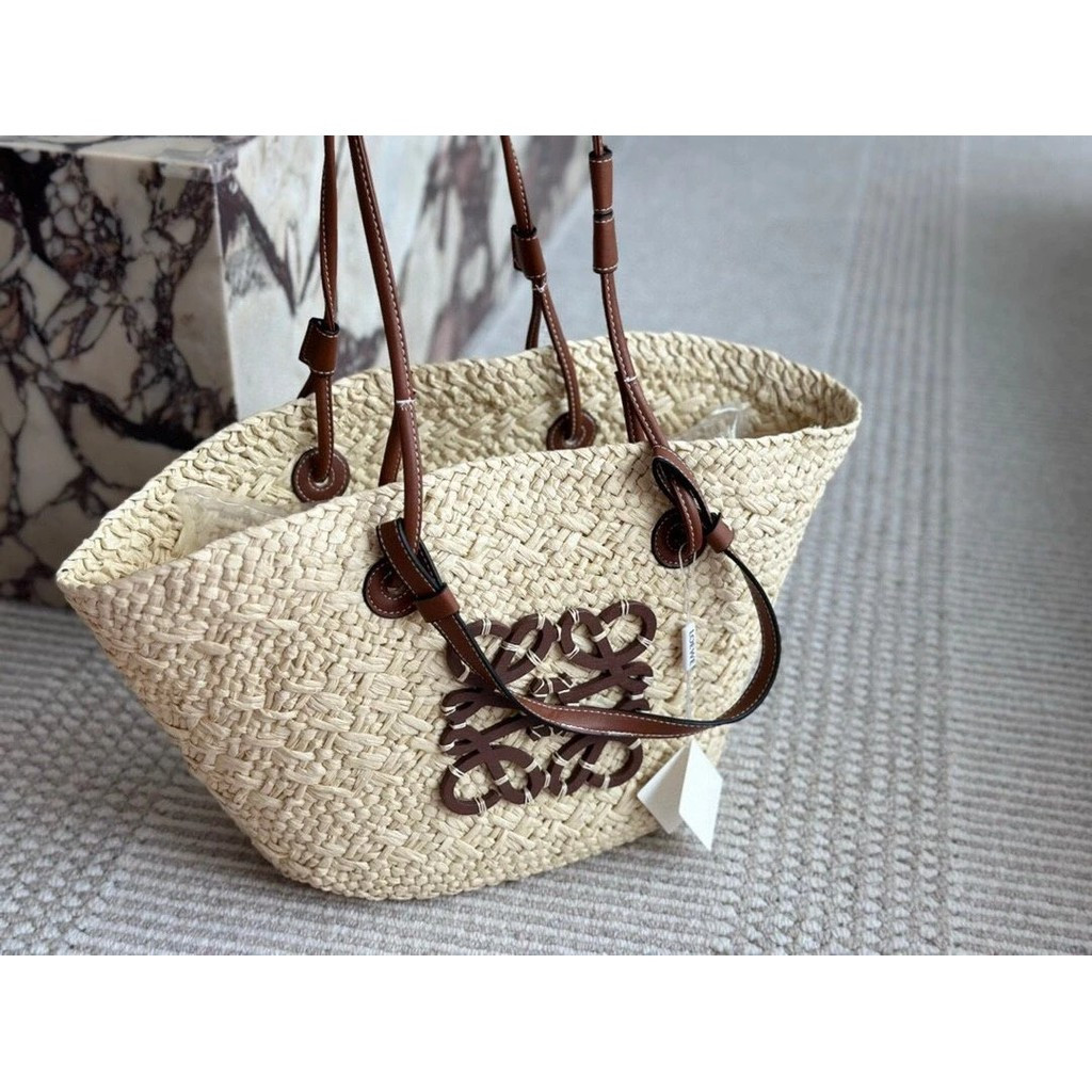 Loewe Loewe New Style Loewe Medium One-Shoulder Underarm Straw Shopping ...