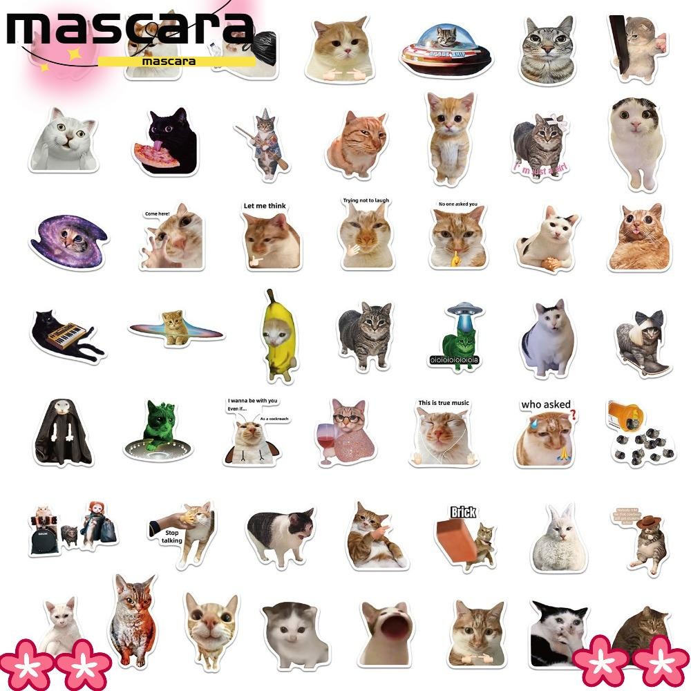 MARA 50pcs Popular Cat Stickers, MEME Animals Funny Cat Stickers ...
