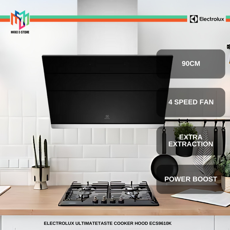 Electrolux ECS9610K 90cm UltimateTaste 500 slope cooker hood Chimney ...