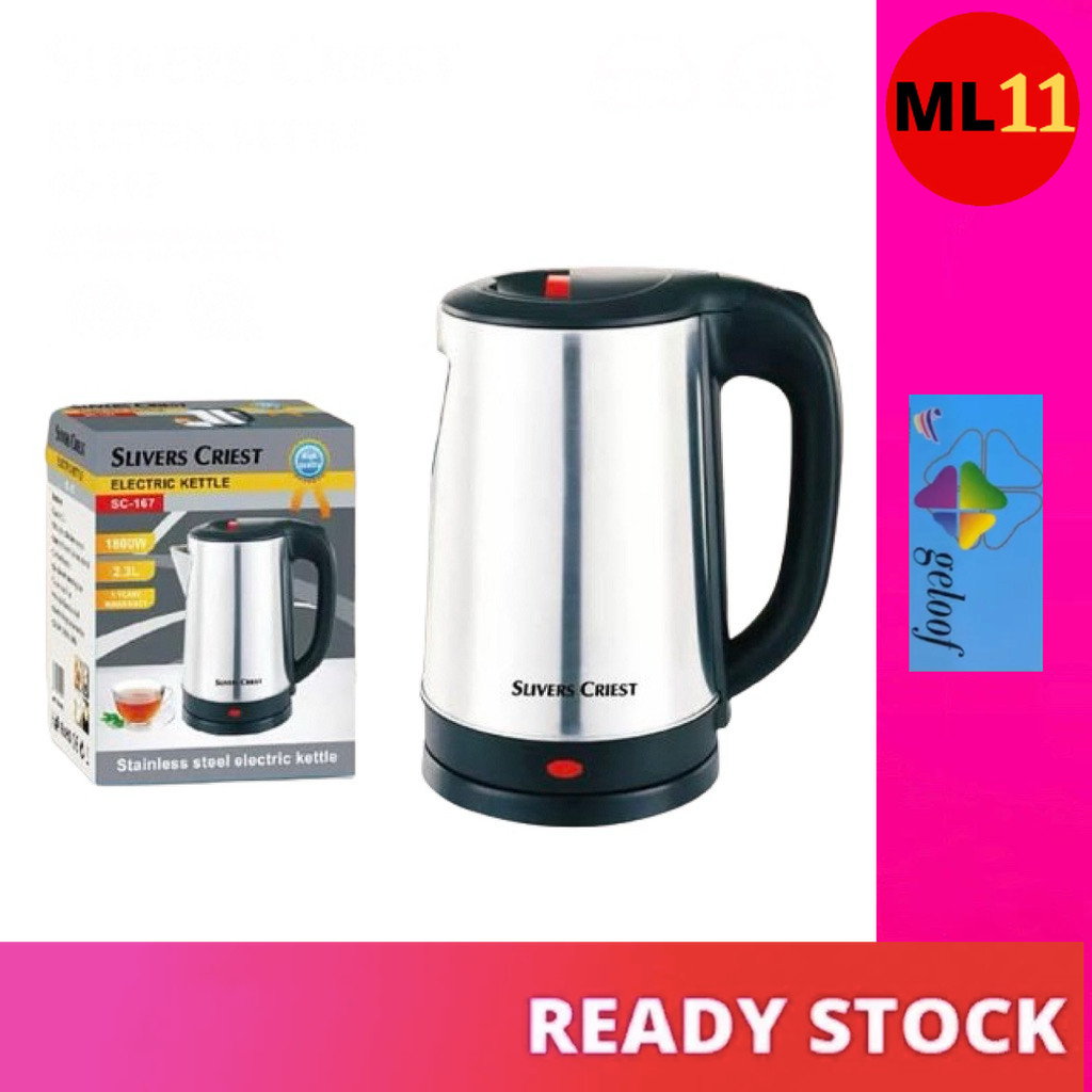 SLIVERS CRIEST Kettle Electric Kettle Heater Kettle Pemanas Air ...