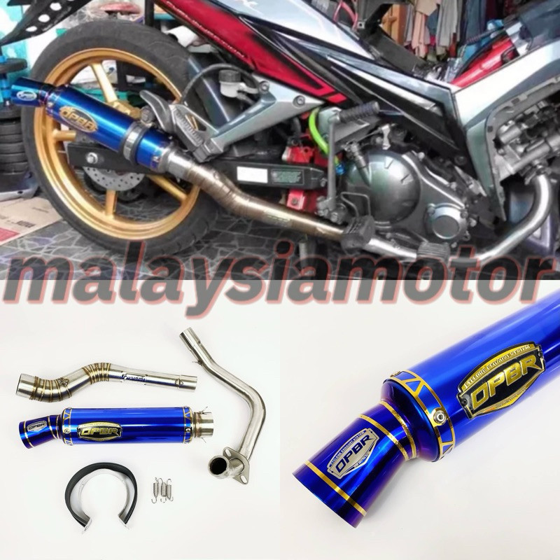 Y15ZR EXHAUST RACING PIPE & MUFFLER BOX OPBR KING DRAG 32MM KINGDRAG ...