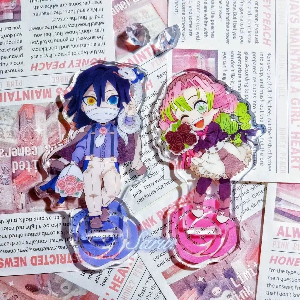 Demon Slayer Bouquet Acrylic Stand Kanroji Mitsuri Figure Iguro Obanai ...