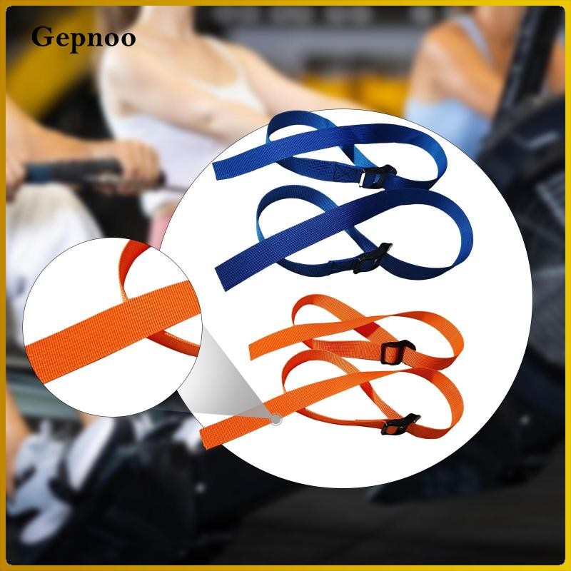 Gepnoo 2 Pieces Rowing Machine Feet Straps Portable Universal Easy to ...