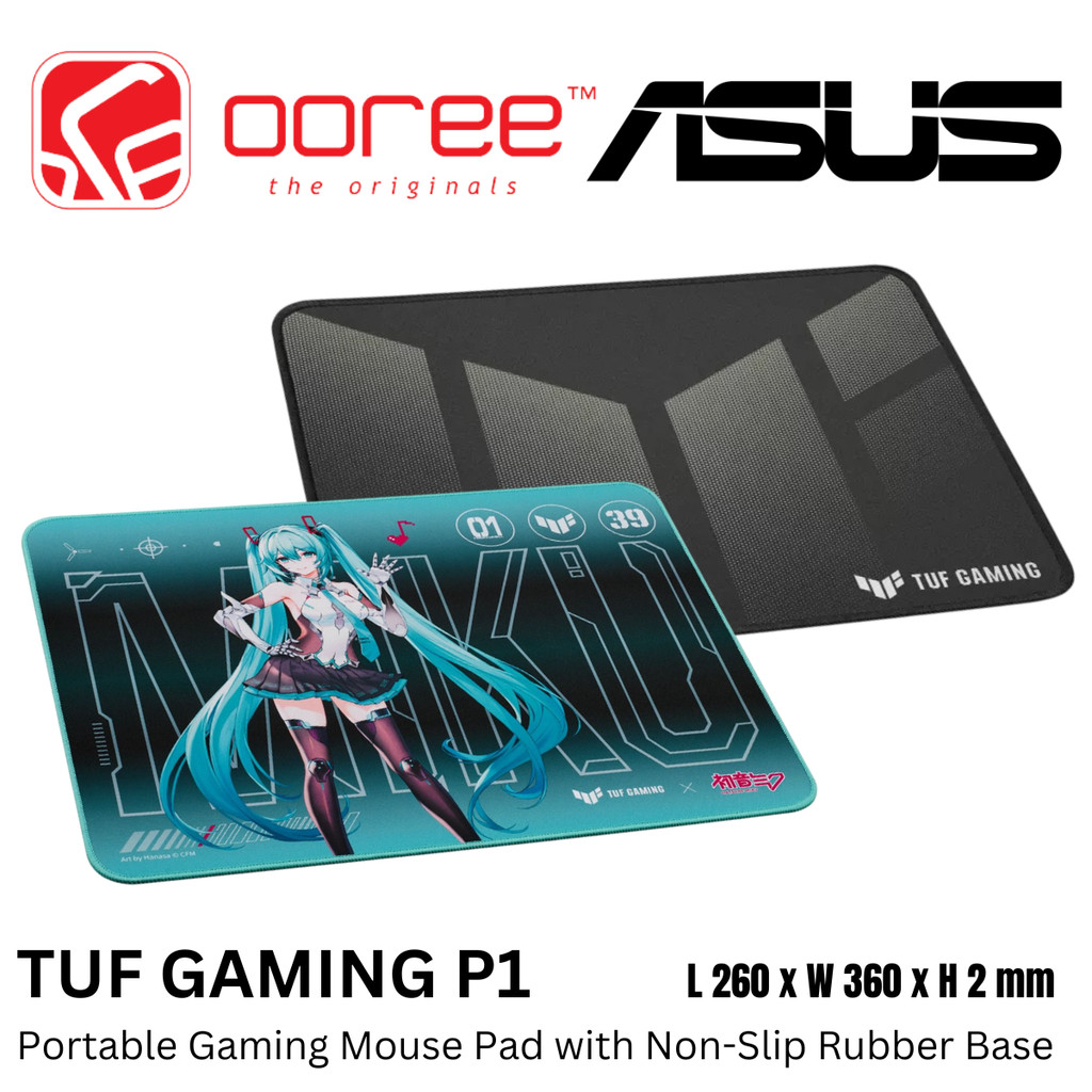 ASUS TUF GAMING P1 PORTABLE GAMING MOUSE PAD - BLACK NC13 / HATSUNE ...