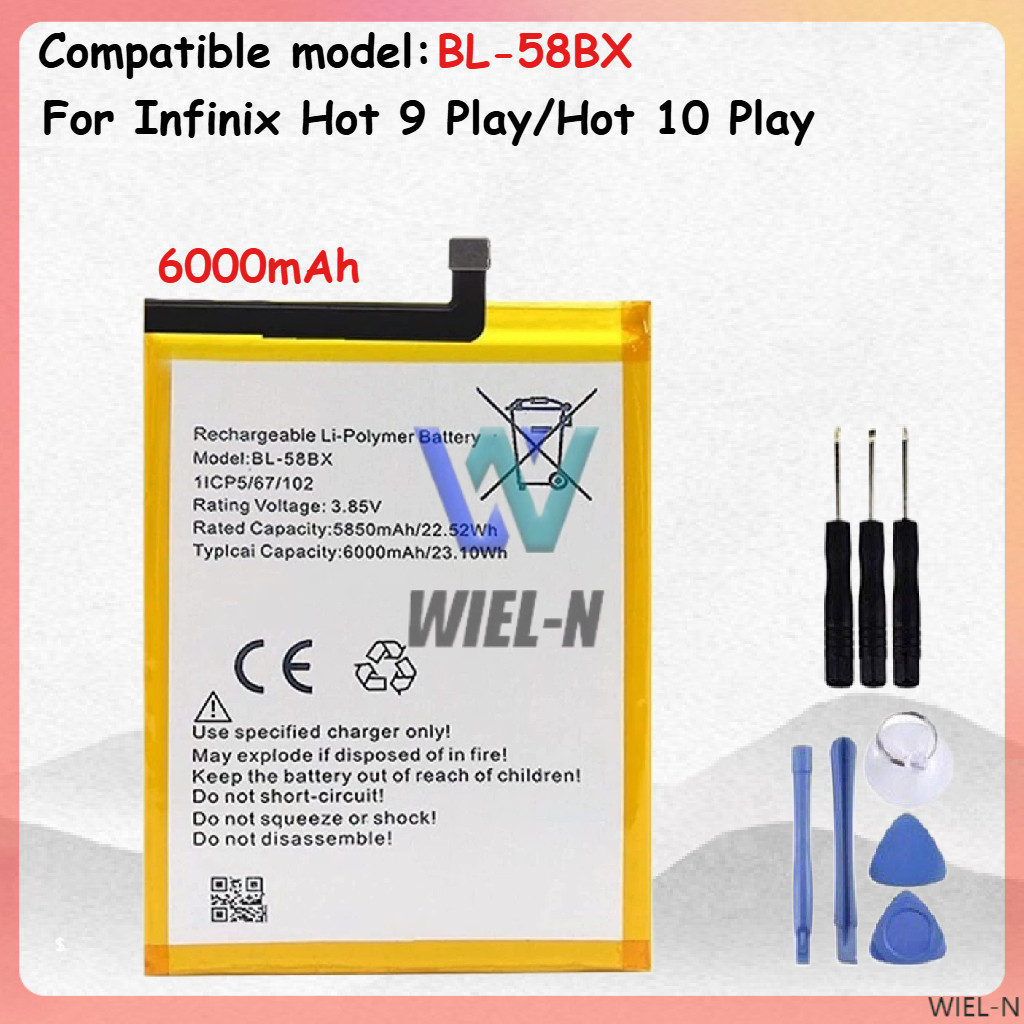 BL-58BX for Infinix Hot 9 Play Hot 10 Play Battery Replacement | Shopee ...