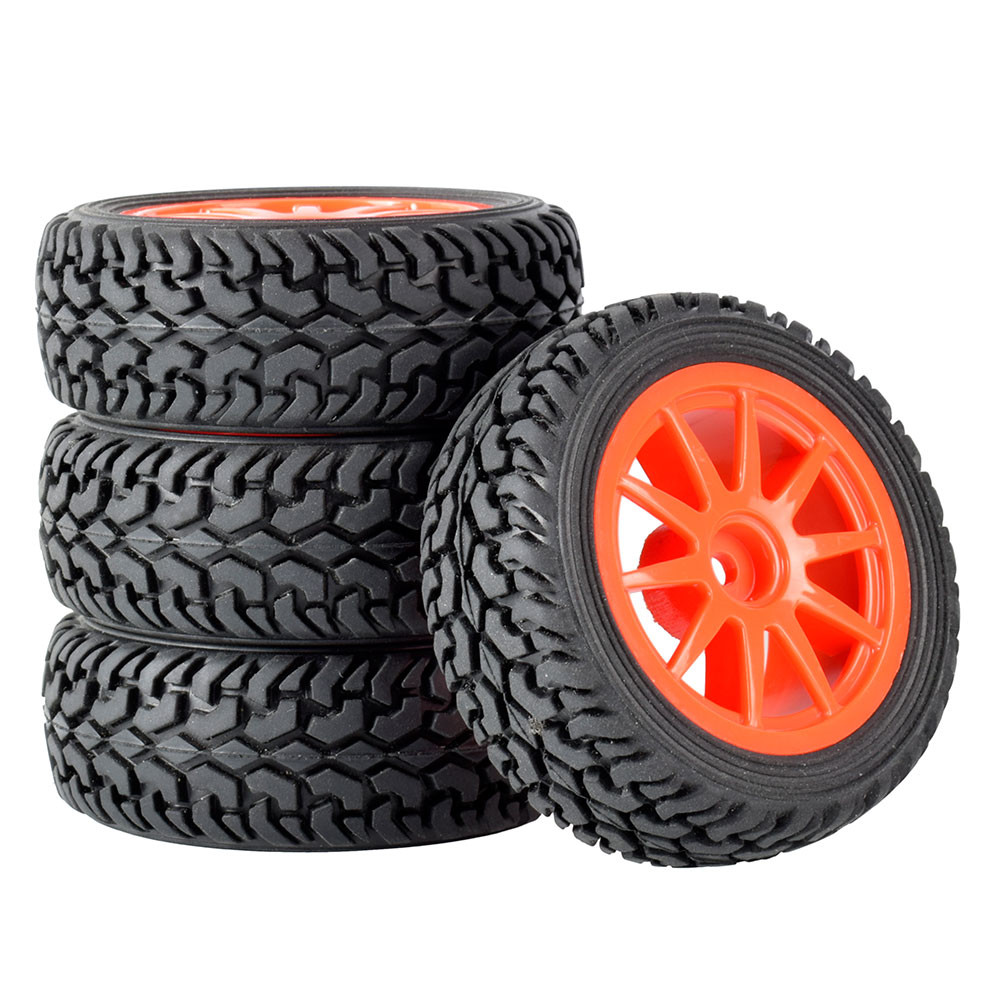 RC 910-8019 Plastic Rim & Rally Tires 74mm For 1/10 Flat Run to Rally ...