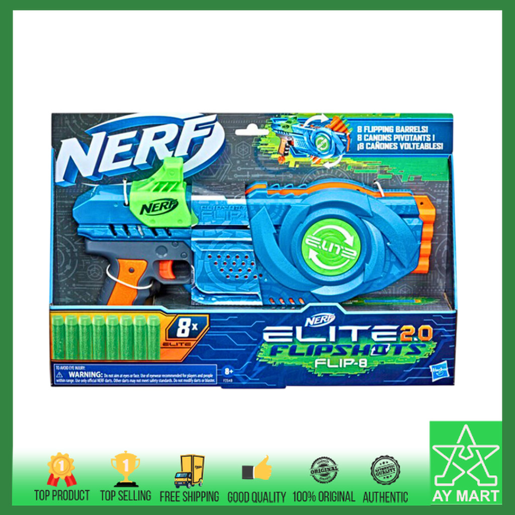 Nerf Elite 2.0 Flipshots Flip-8 Blaster Toy Gun Dual-Sided Rotating 8 ...