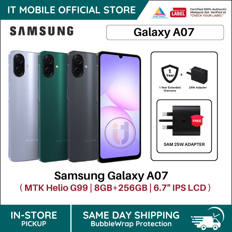 SAMSUNG Galaxy A07 LTE Smartphone 8GB + 256GB ROM MediaTek G99 6.7 ...