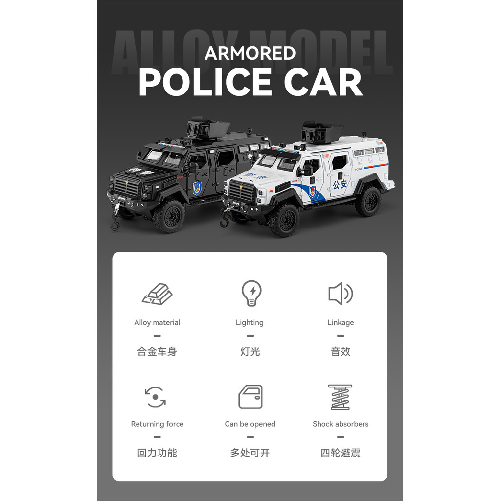 Genuine 1: 32 Saber-toothed Tiger Armored Police Car | Shopee Malaysia