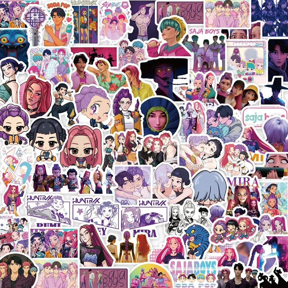 2025 New KPop Demon Hunters Stickers HUNTR/X Rumi Zoey Mira Sticker 500 ...