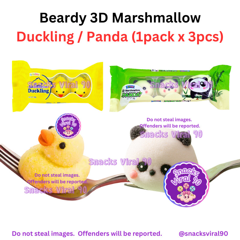 HALAL Beardy 3D Marshmallow Duckling / Panda 30g LOOSE Viral Candy ...