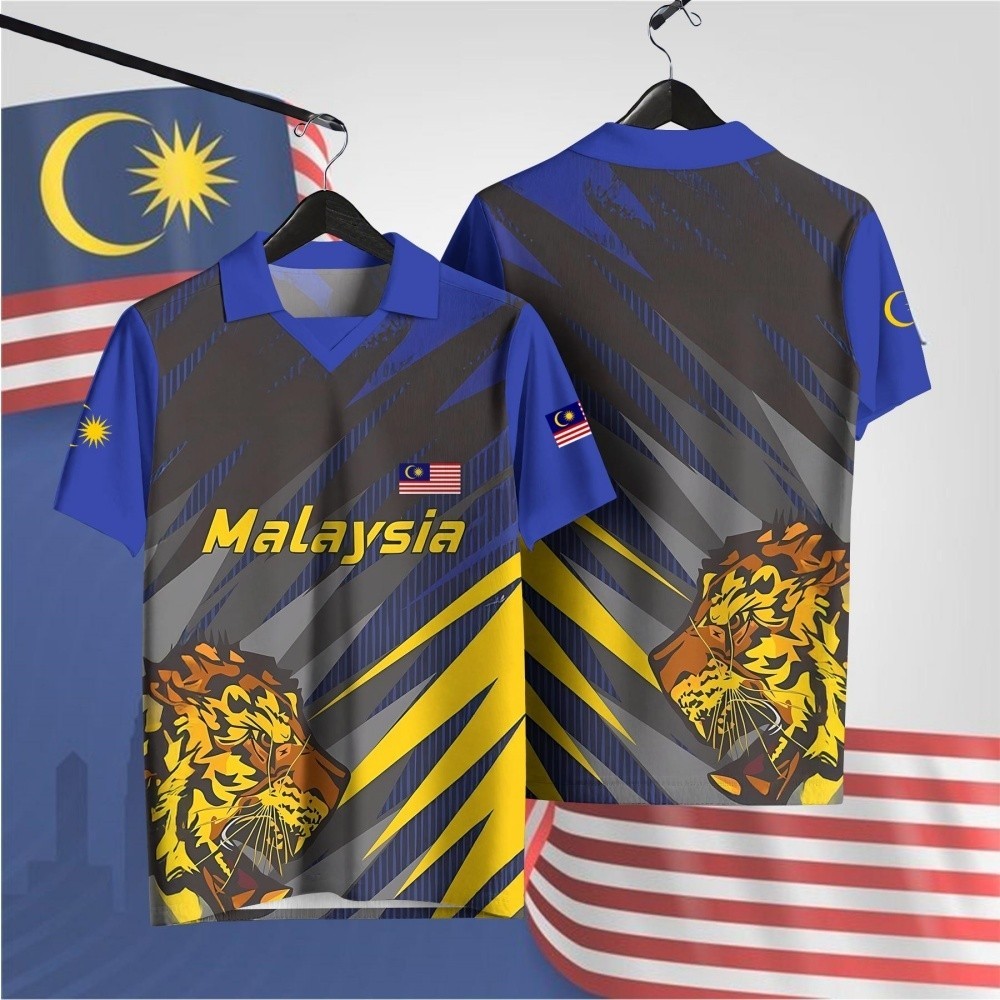 Merdeka-Themed Retro Collar T-Shirts & Polos - Full Sublimation ...