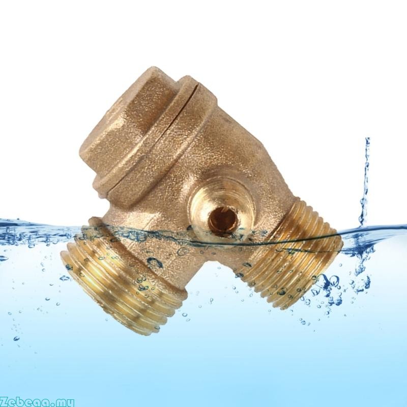 Zebeaa 3-Port Check Valve Brass Male-Threaded Workshop Replace Air ...