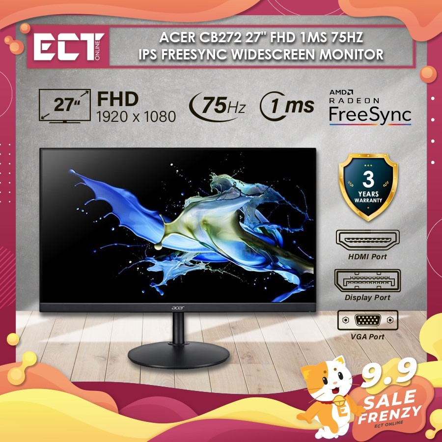 Acer CB272 27" FHD (1920 x 1080) 1ms 75Hz IPS FreeSync Widescreen ...