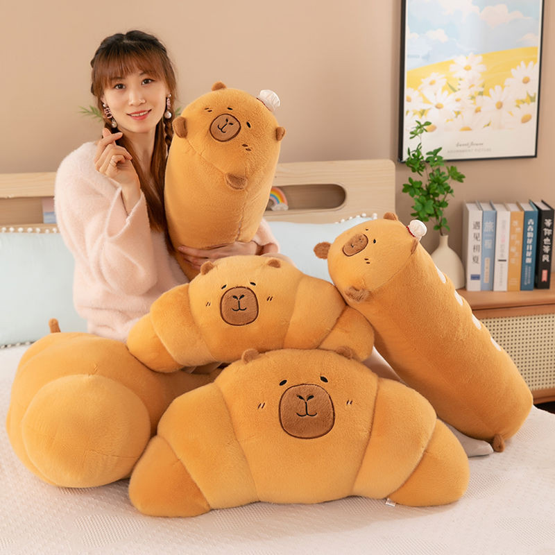 Croissant Capybara Plush Toy Doll Children Pillow Cute Baguette ...