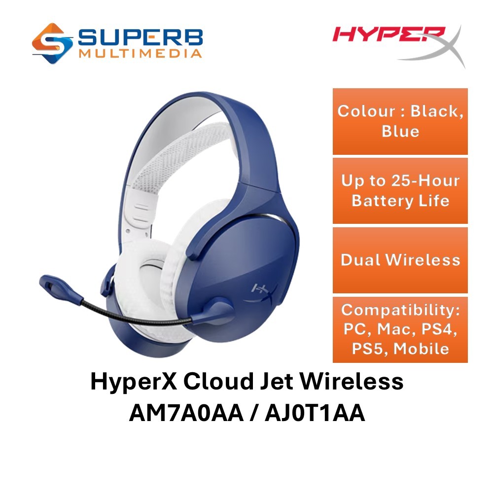 HyperX Cloud Jet - Wireless Gaming Headset [AJ0T1AA / AM7A0AA ] | Shopee Malaysia