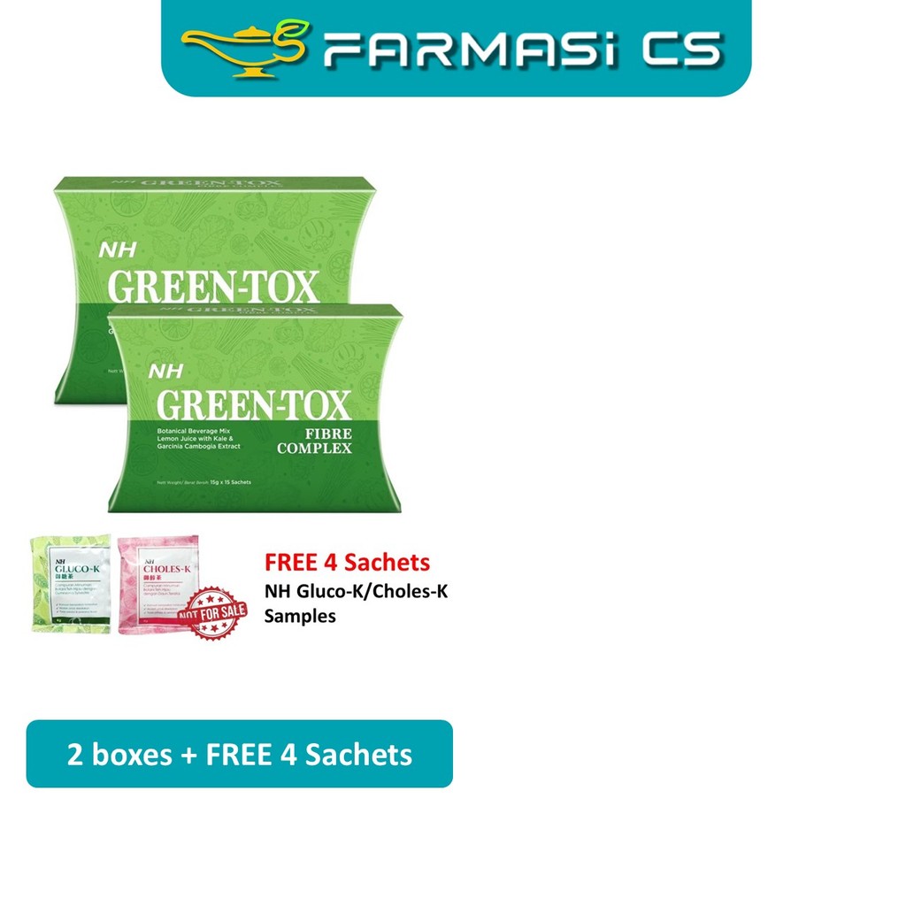 NH Green-Tox Fibre Complex 15g x 15 Sachets x 2 boxes (TWIN) EXP:11/ ...