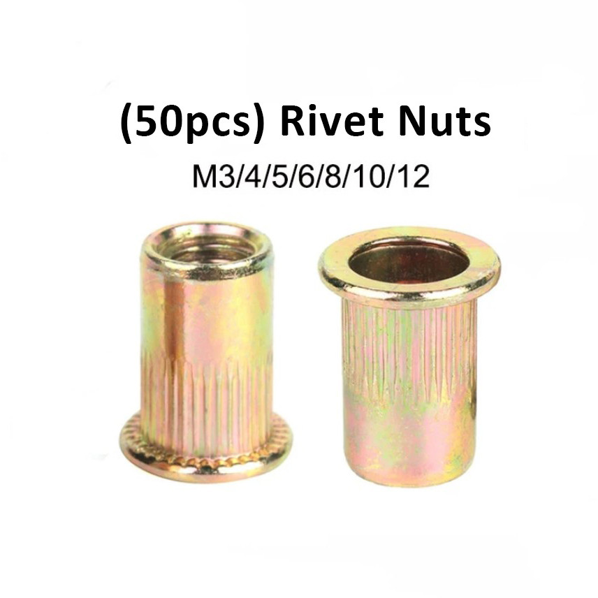 (50PCS) Carbon Steel Rivet MIX Hollow Rivets Zinc Plated Threaded ...