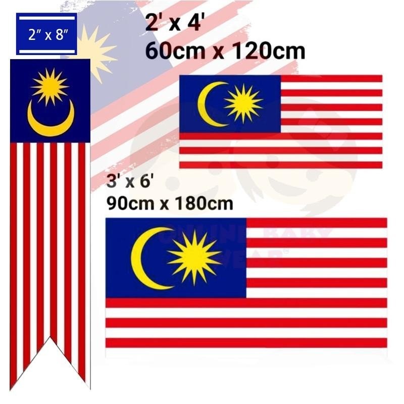 Malaysia Flag 2x4 3x6 Polyester Tiang Bendera Merdeka jalur gemilang ...