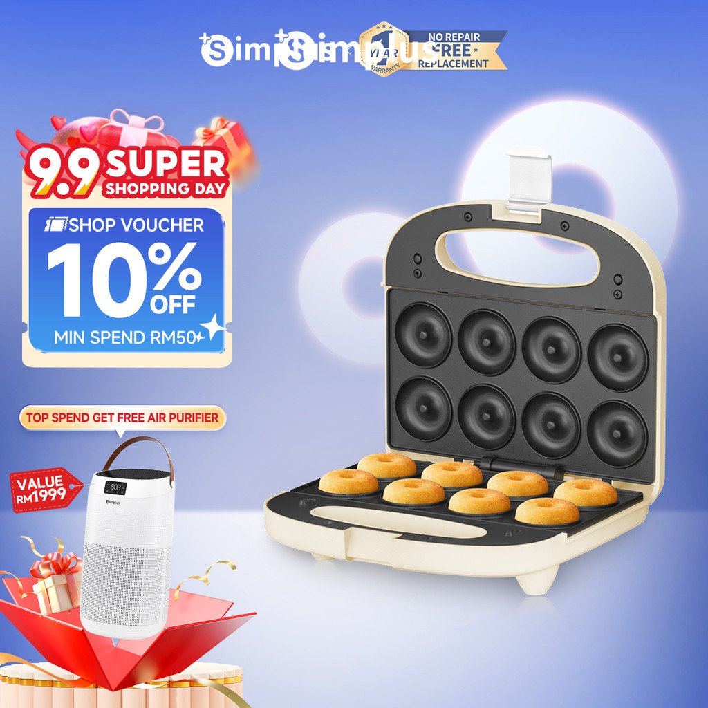 Simplus Donut Maker | Breakfast Machine | 800W | Dual-sized Heating | 8 ...