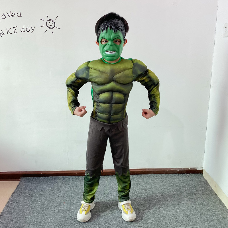 Halloween Superhero Hulk Clothes Muscle Costume Children Adult Hulk The ...