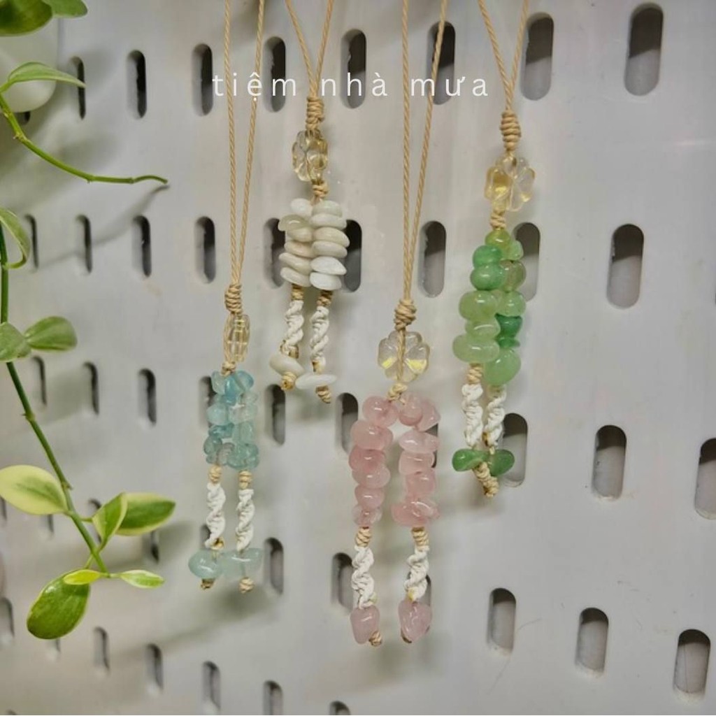 Handmade Keychain/phone cord/Keychain Feng shui stone carrying positive ...